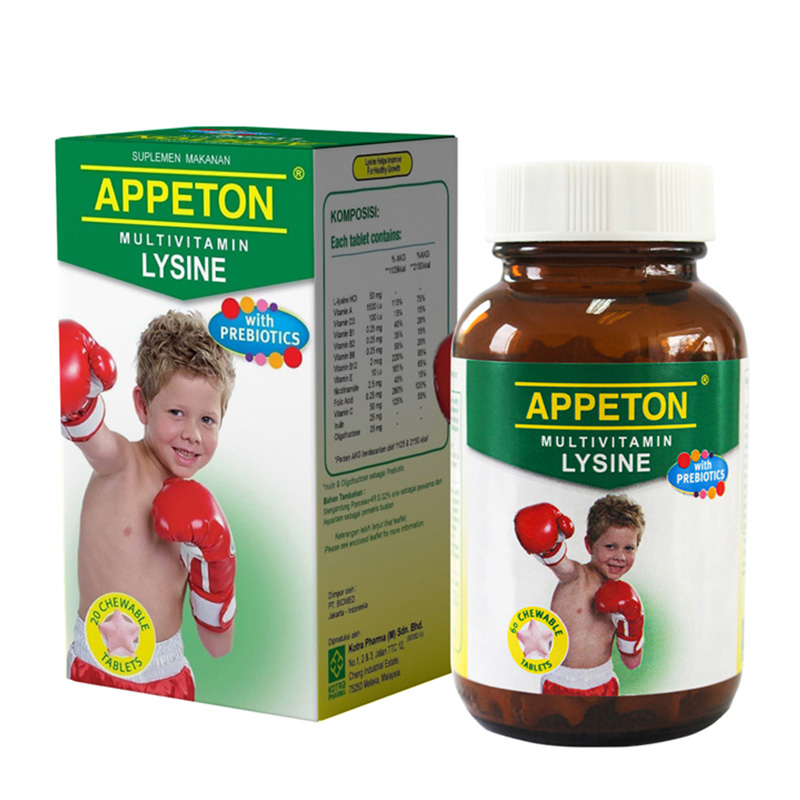 Jual Appeton Lysine with Prebiotic 60 Tablet - HBHoz