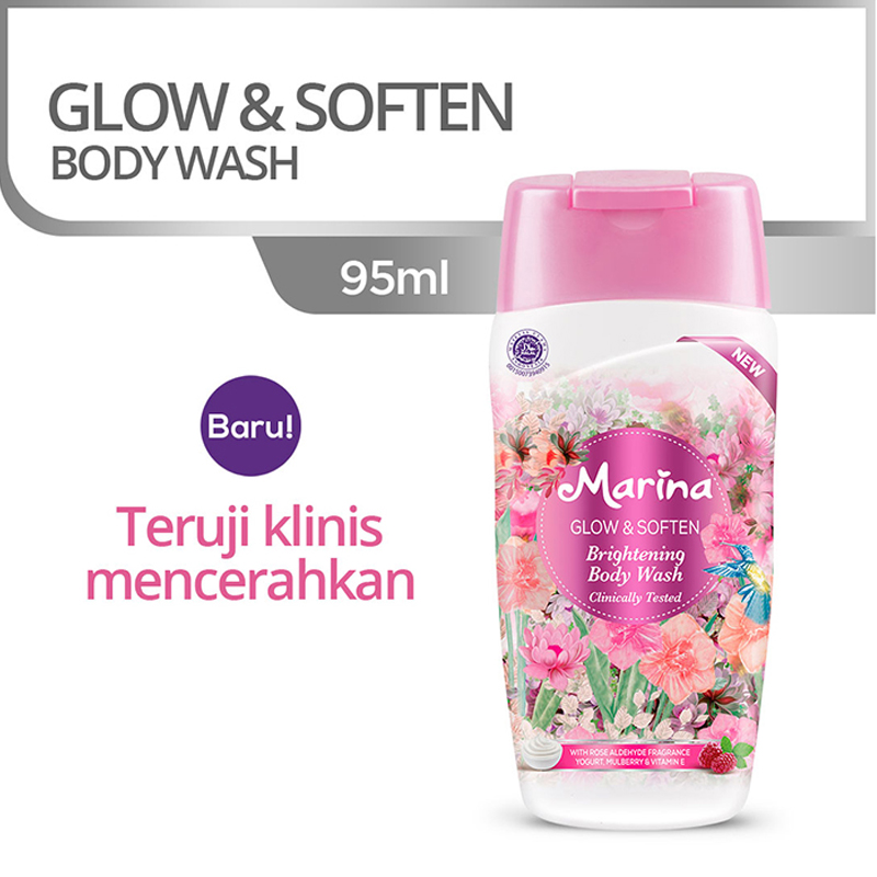 Jual Marina Brightening Body Wash Glow and Extra Soften Botol 95ml - HBHoz
